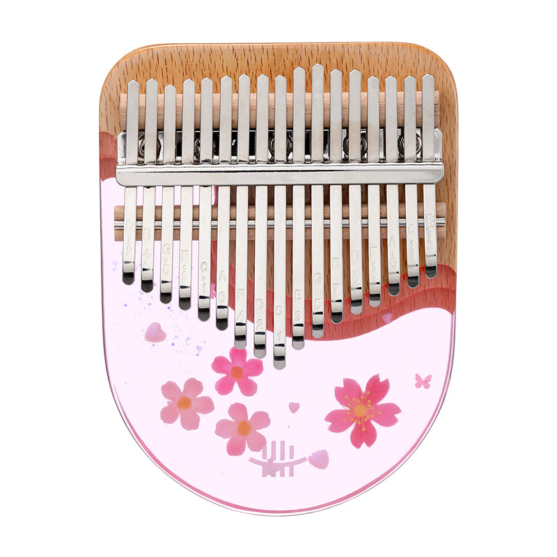 Resin Art Kalimba 17/21 Key Pink Sakura | Custom Gift & Clear Tone Hlu ...