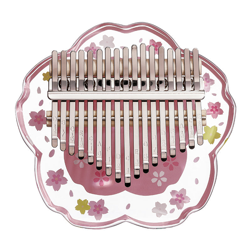 Huashu 17/21 Keys Acrylic C Major Kalimba - Transparent Pink Sakura ...